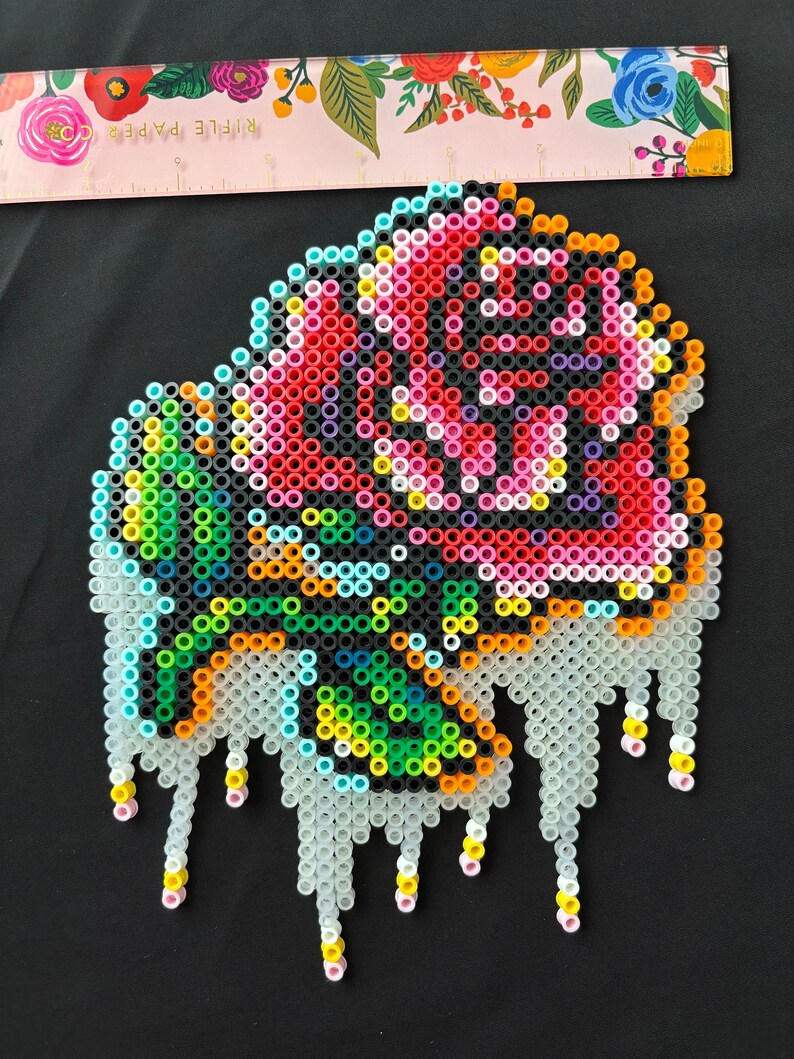 Drippy Rose Perler Beads / Hama Beads / Melty Beads - Etsy