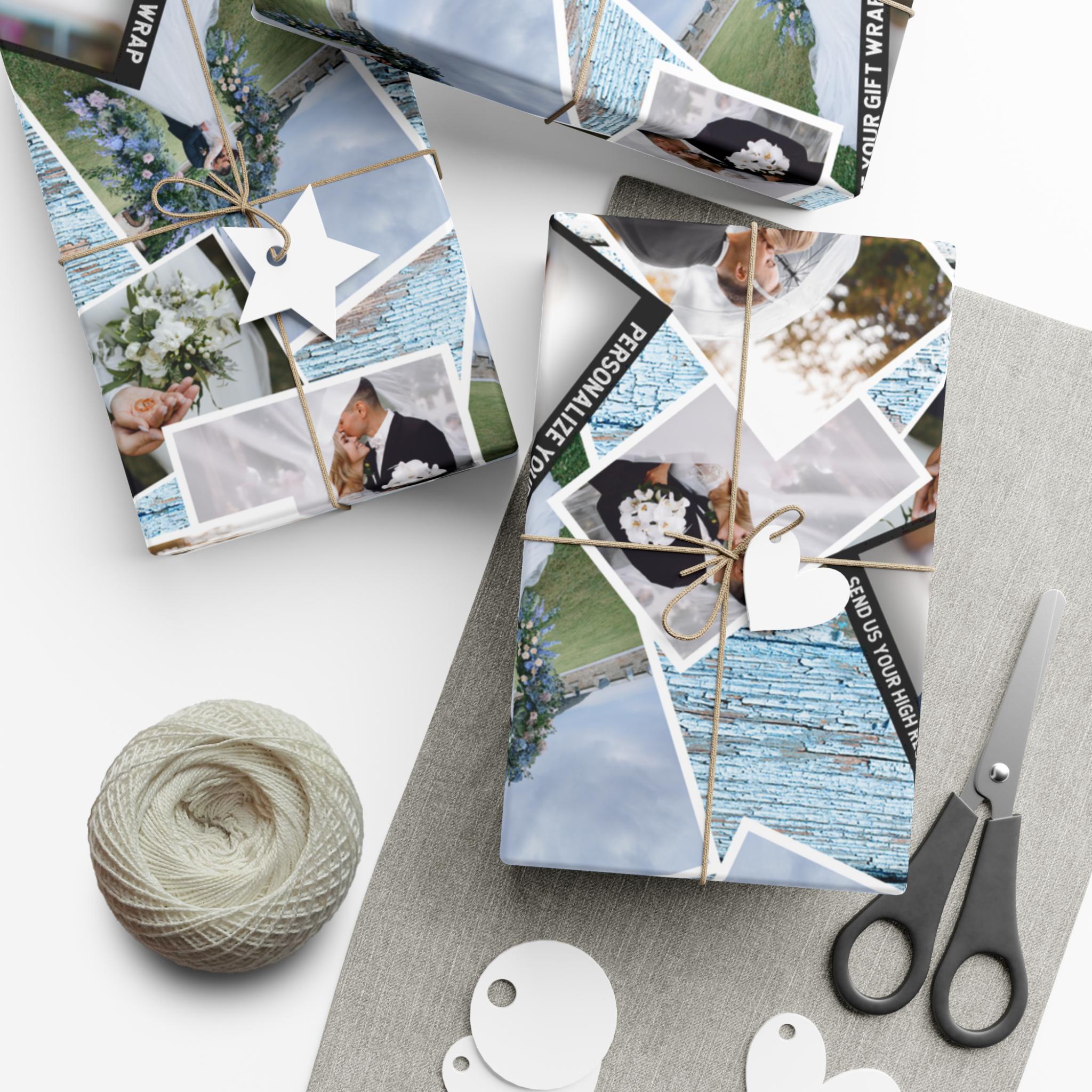 Custom Wrapping Paper Using Photo Personalized Wedding Wrapping Paper ...
