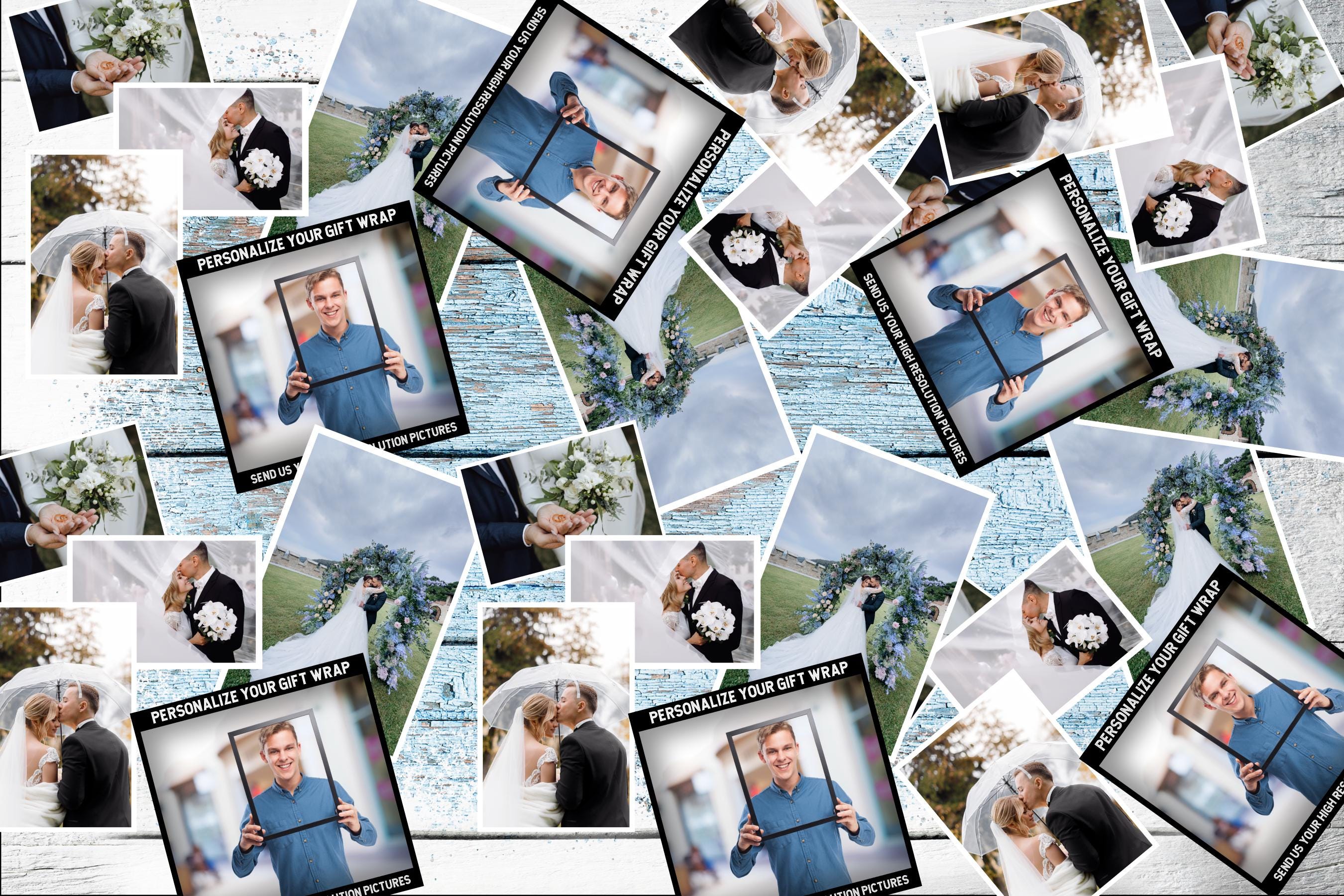 Custom Wrapping Paper Using Photo Personalized Wedding Wrapping Paper ...