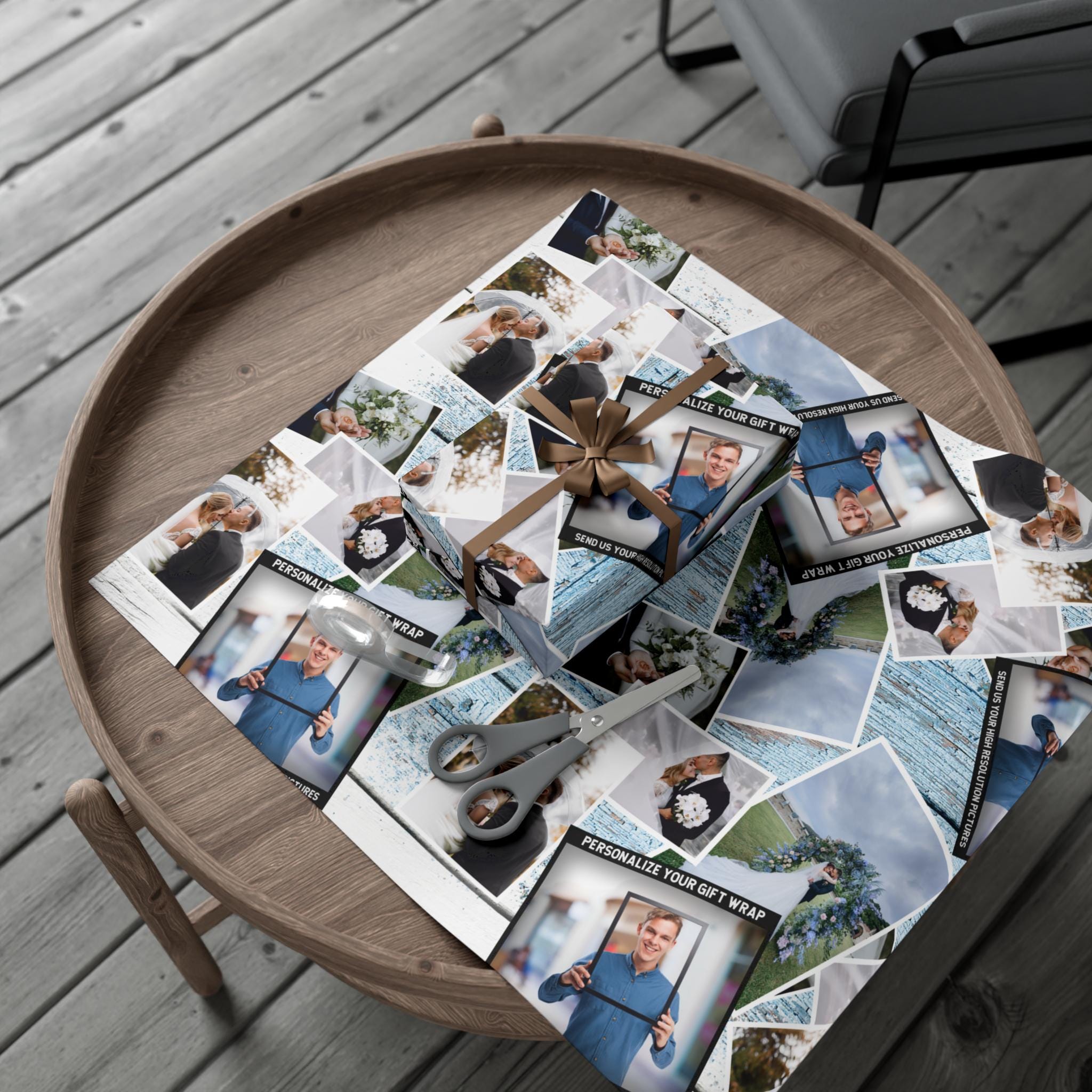Custom Wrapping Paper Using Photo Personalized Wedding Wrapping Paper ...