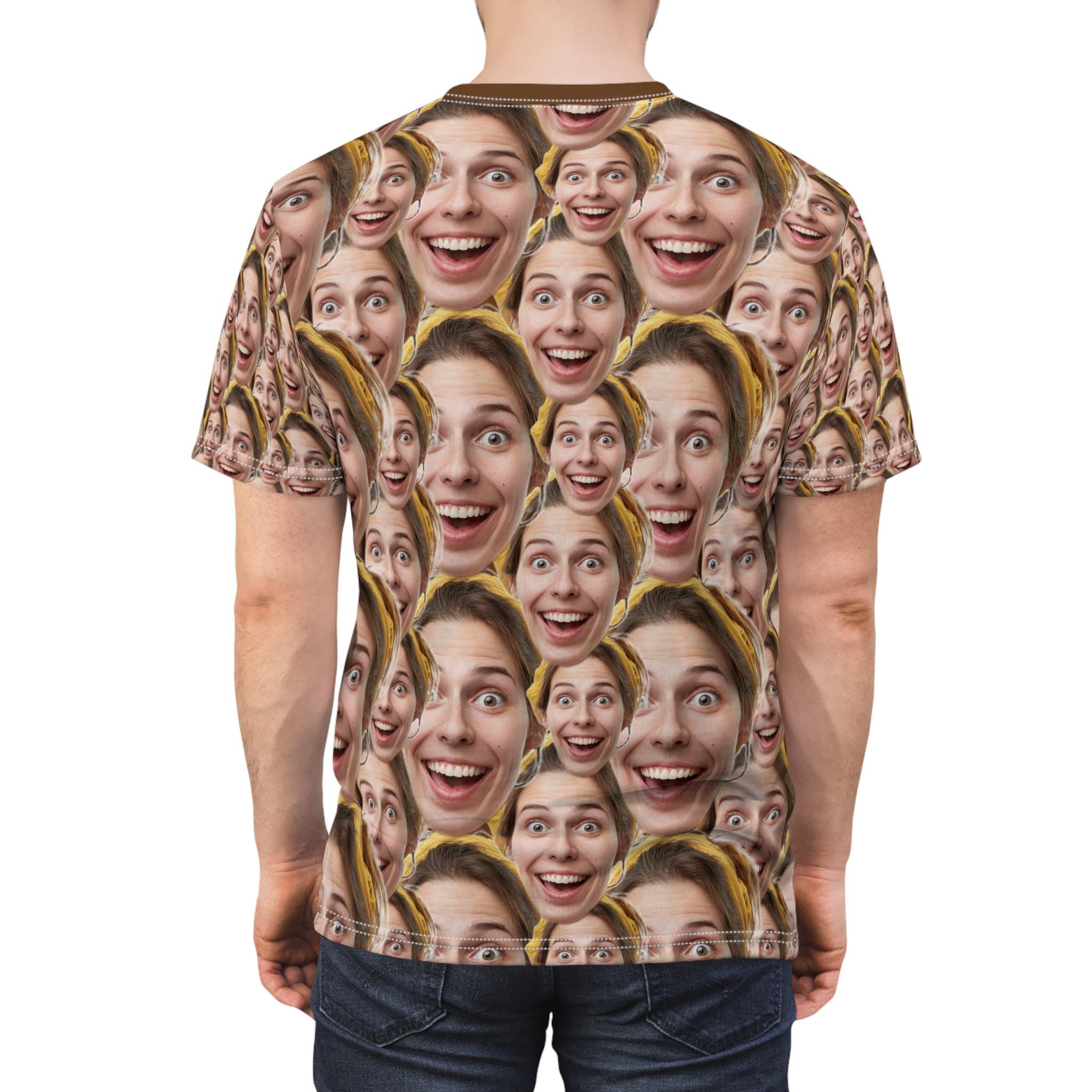 Custom Face All Over Print Photo T-shirt, Personalized Funny Woman Face ...
