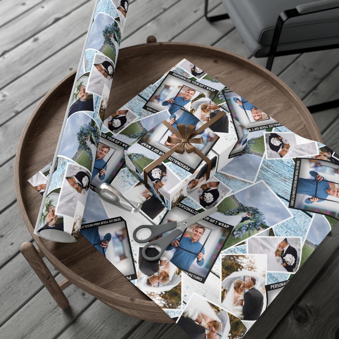 Custom Wrapping Paper Using Photo Personalized Wedding Wrapping Paper ...