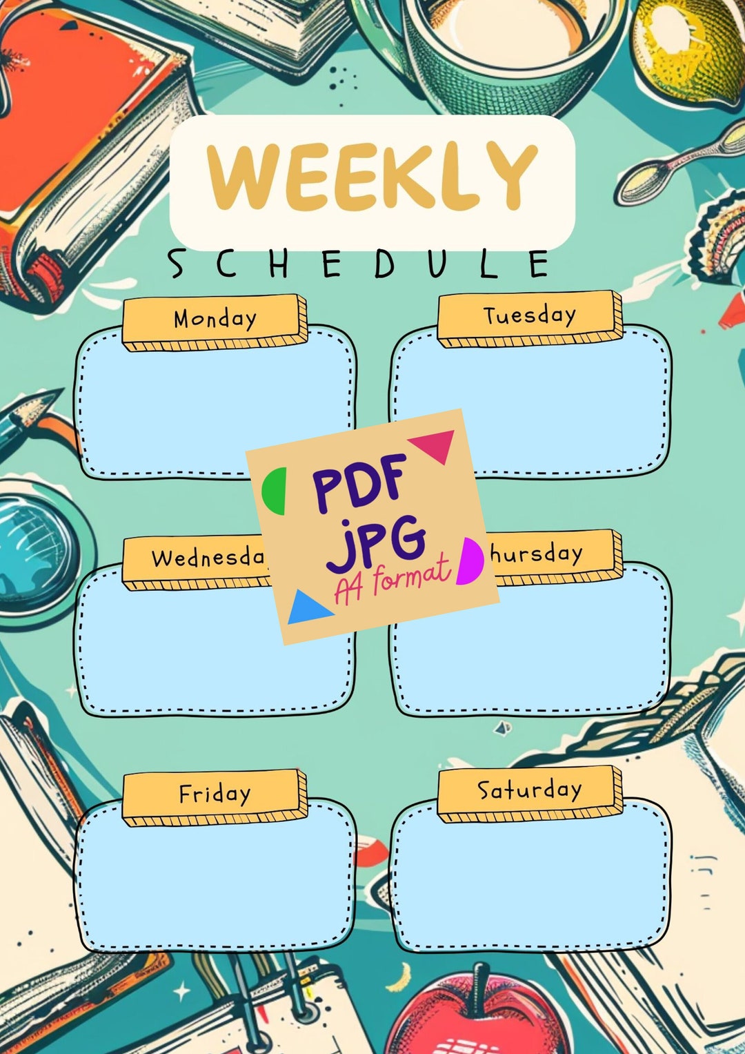 School Timetable for Kids Printable Poster, School Schedule, Cute Class ...