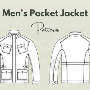 Men's Pocket Jacket Sewing Pattern, Sewing, Men Jacket Pocket, Bomber ...