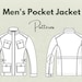 Men's Pocket Jacket Sewing Pattern, Sewing, Men Jacket Pocket, Bomber ...