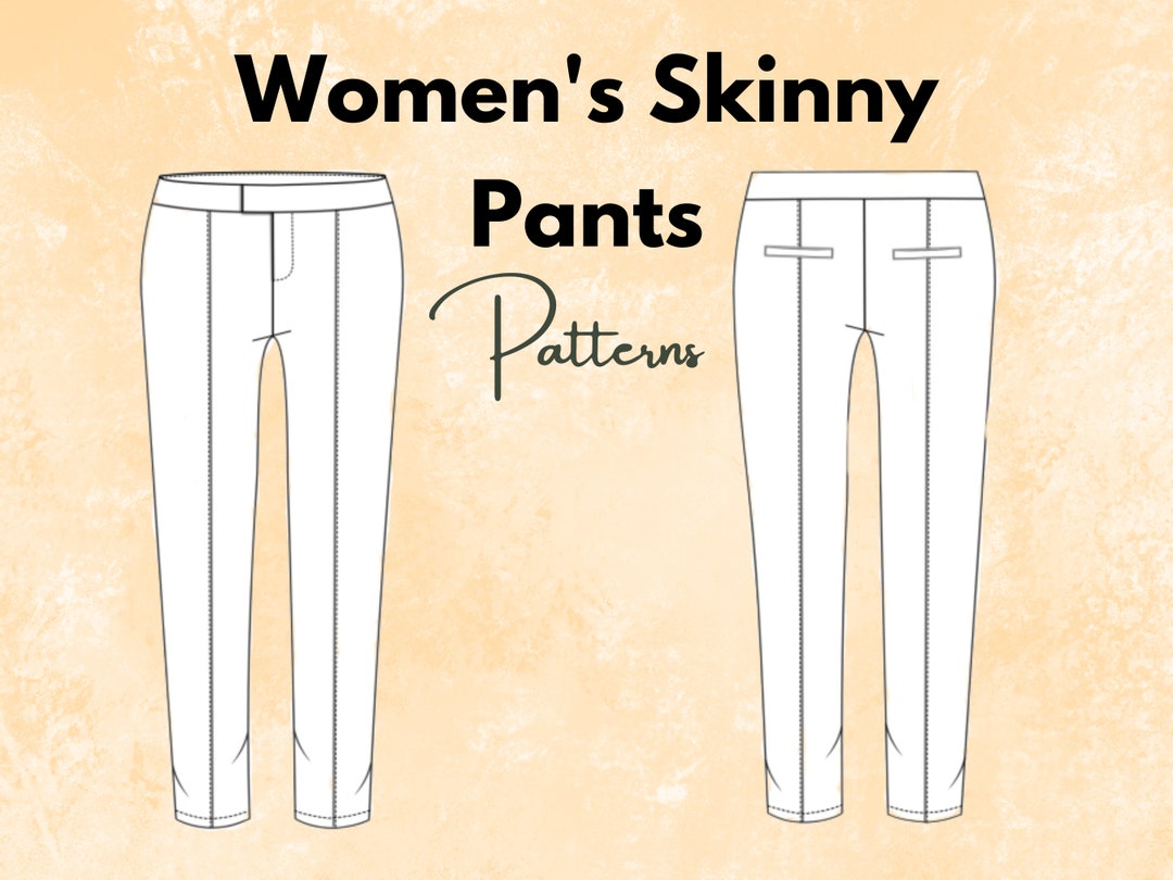 Women's Skinny Pants Sewing Pattern, Sewing Pattern, Women Pants ...