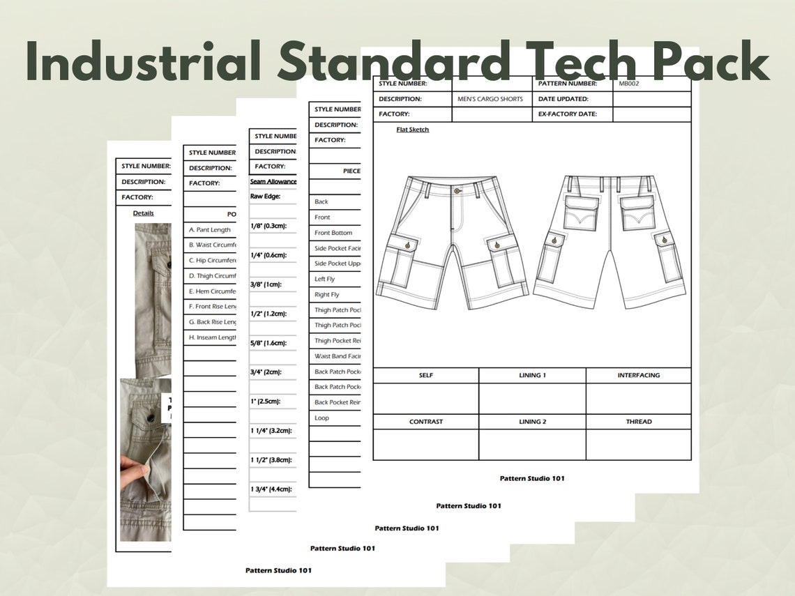 Men's Cargo Shorts Sewing Pattern, Short Sewing Pattern, Sewing ...