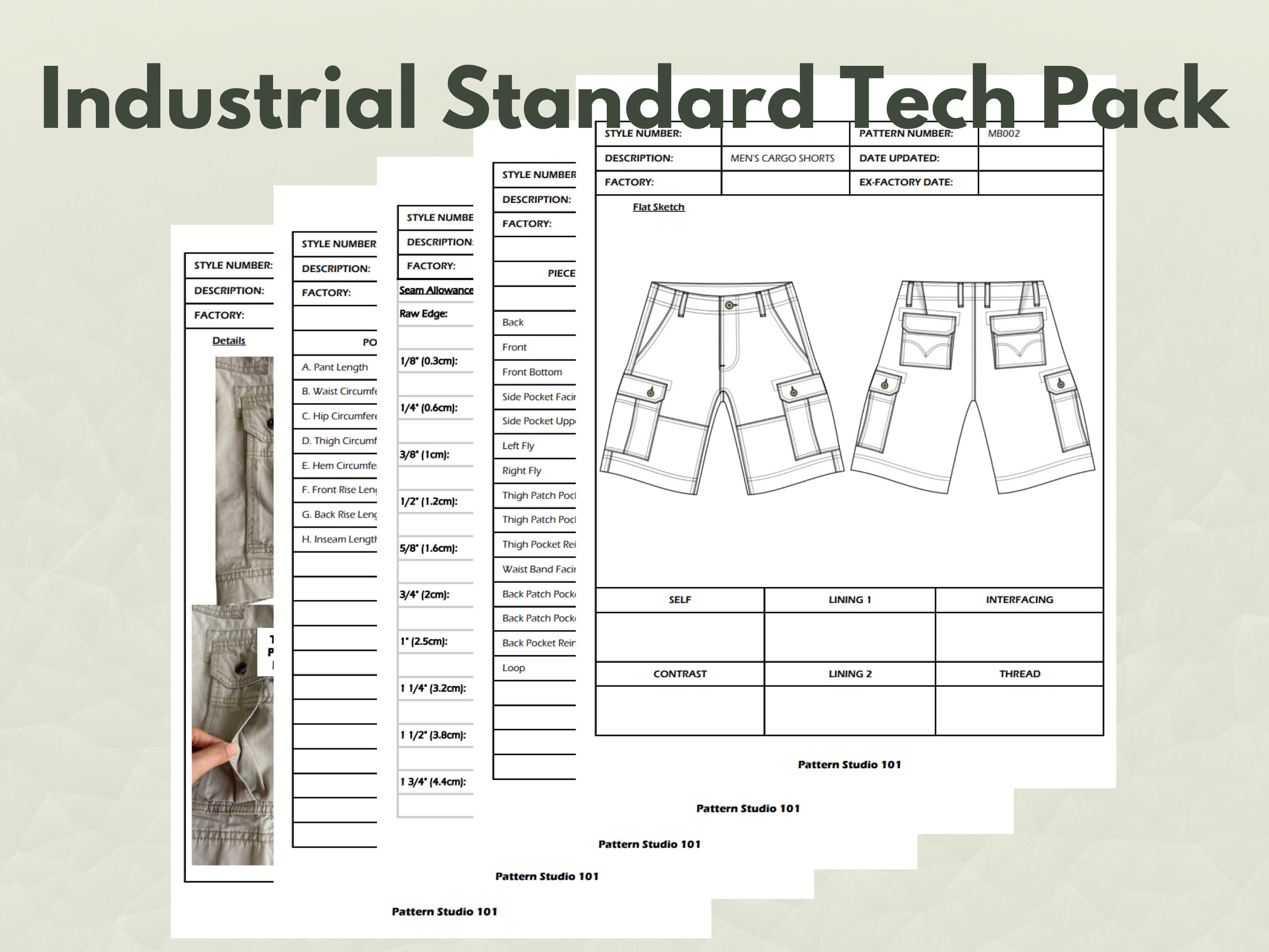 Men's Cargo Shorts Sewing Pattern, Short Sewing Pattern, Sewing ...