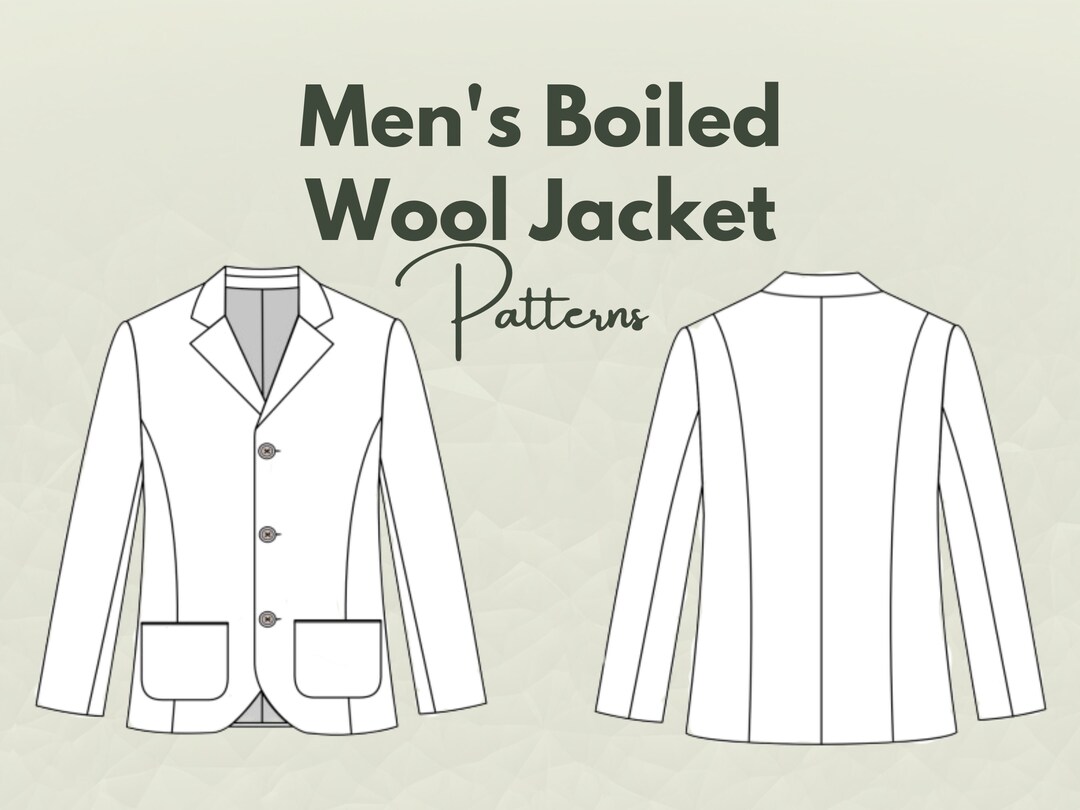 Men's Boiled Wool Jacket Sewing Pattern, Jacket Sewing Pattern, Sewing ...