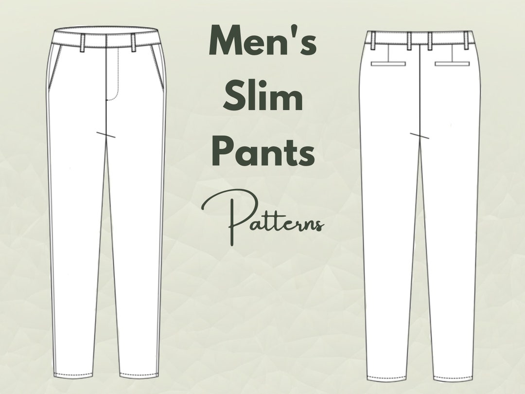 Men's Slim Pants Sewing Pattern, Men's Sewing Pattern, Sewing Pattern ...