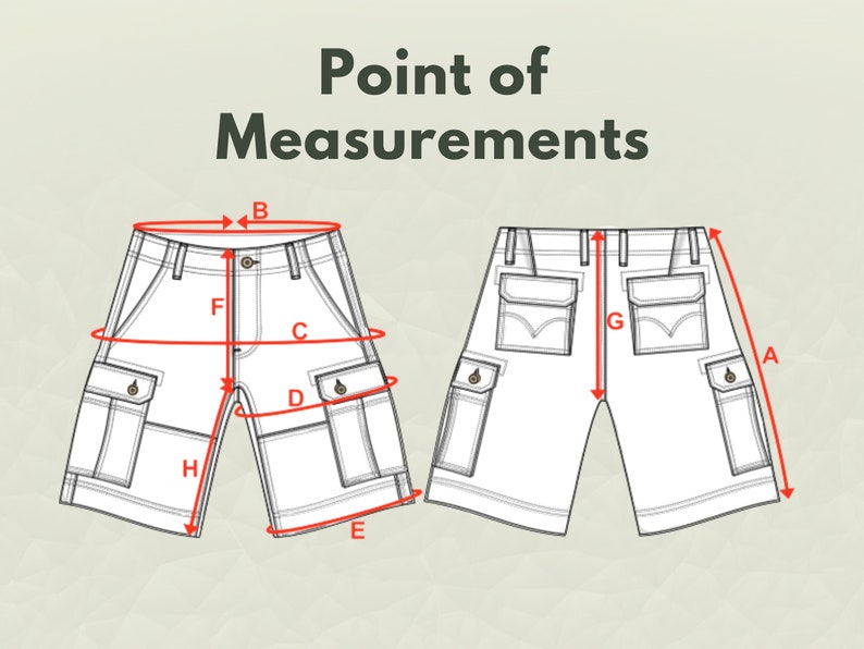 Men's Cargo Shorts Sewing Pattern, Short Sewing Pattern, Sewing ...