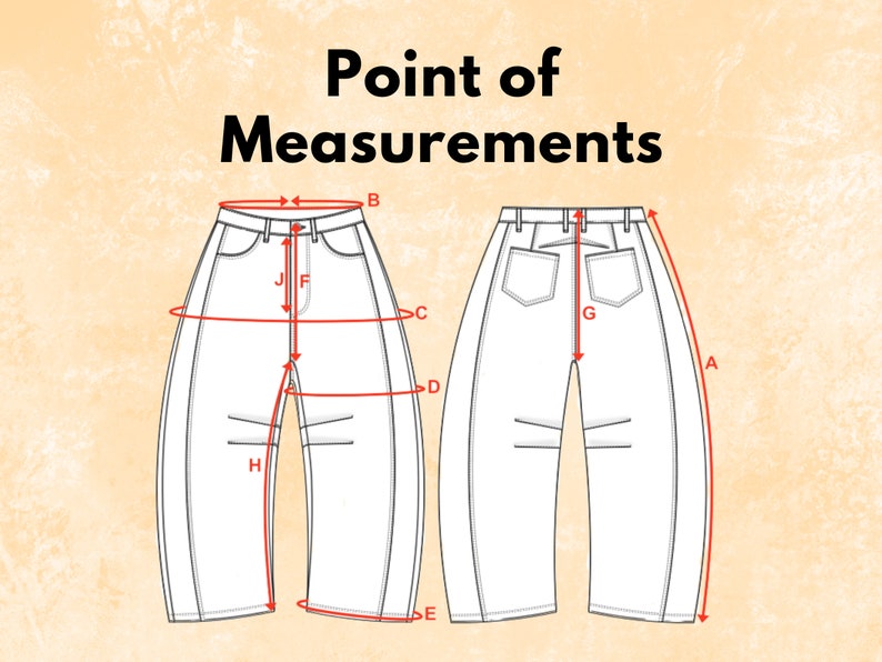 Women's Barrel Jeans Sewing Pattern, Sewing Pattern, Women Pants ...