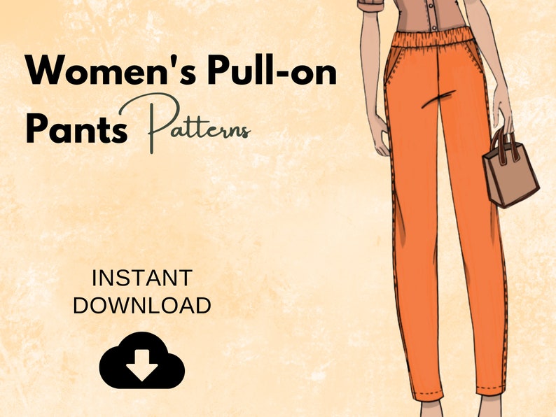 Women's Pull-on Pants Sewing Pattern, Pants Sewing Pattern, Sewing ...