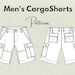 Men's Cargo Shorts Sewing Pattern, Short Sewing Pattern, Sewing ...