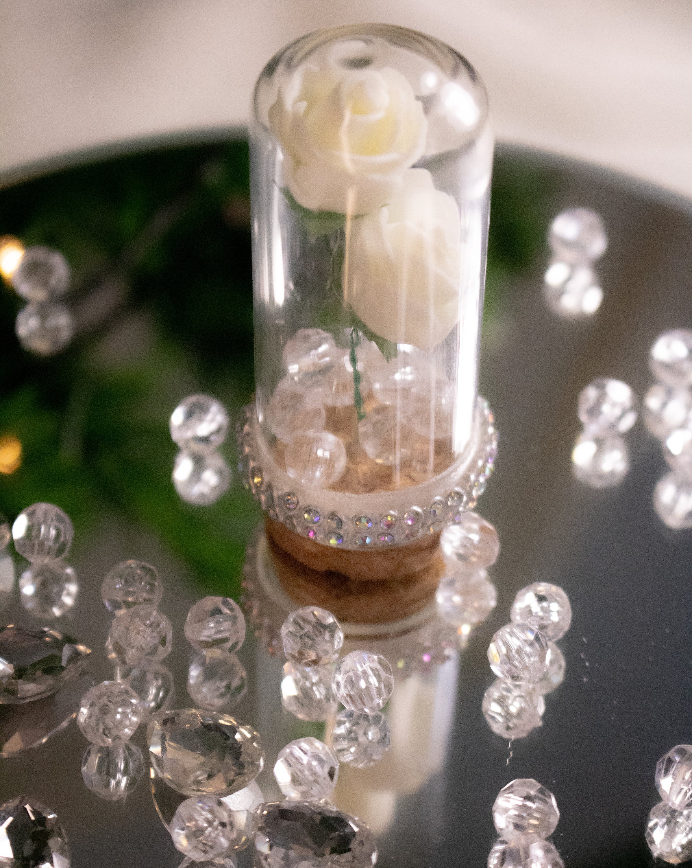 10 PCS Tinsel Mini Glass Domed ROSE. Elegant Wedding Favors for Bulk ...