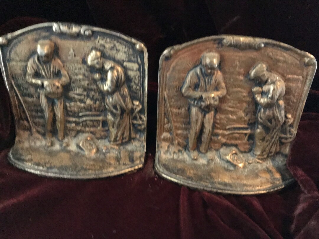 A Pr of Bookends Depicting the Millet Painting “the Angelus” - Etsy