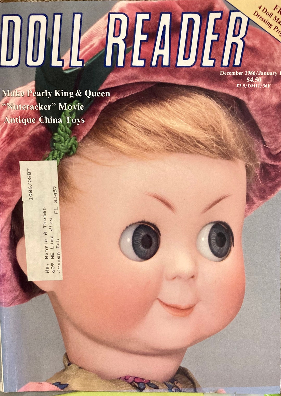Doll Reader Magazine Back Issue ..dec 1986/jan 1987....nutcracker Movie ...