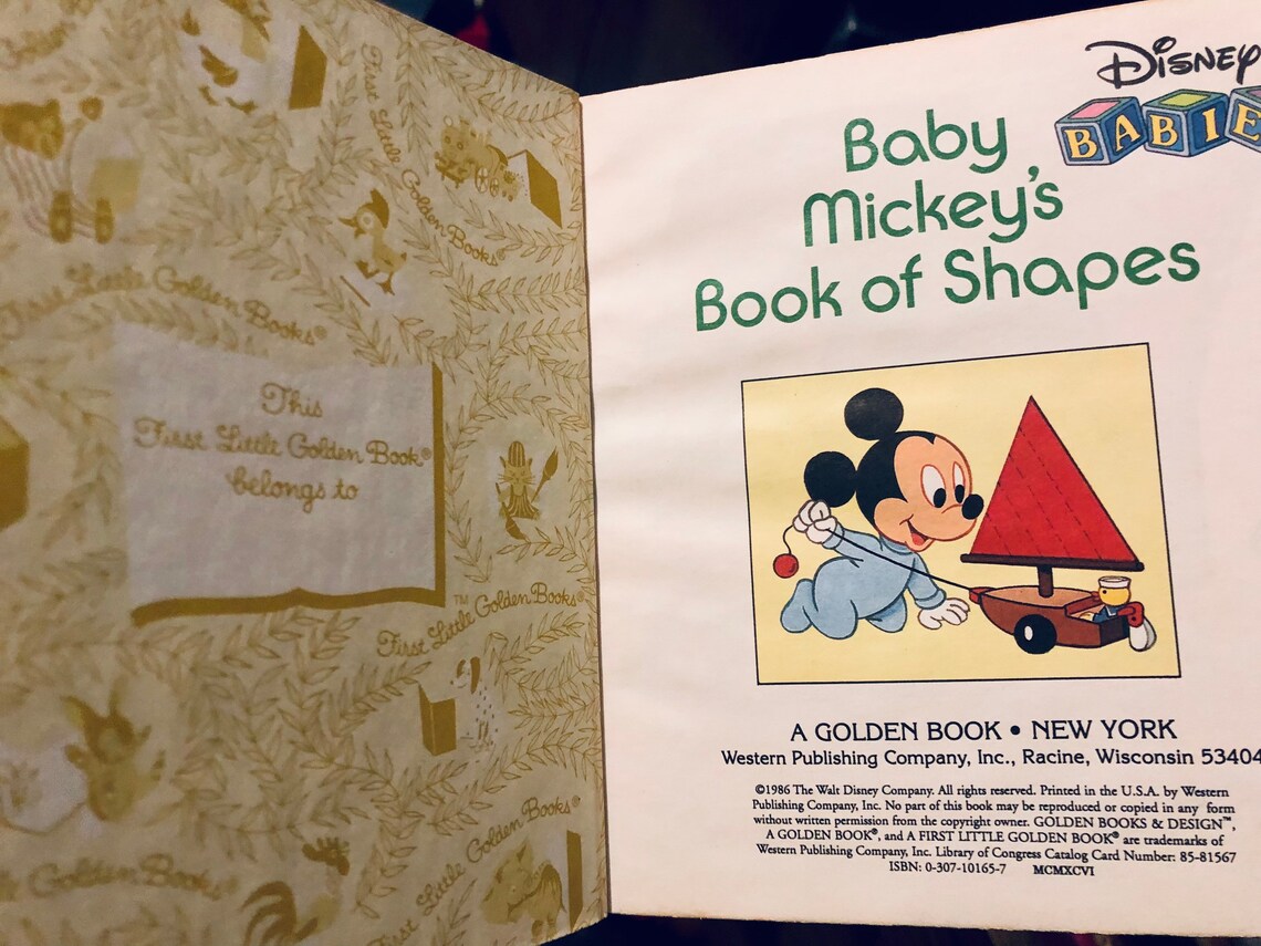 Baby Mickey's Book of Shapes...a First Little Golden Book....little ...