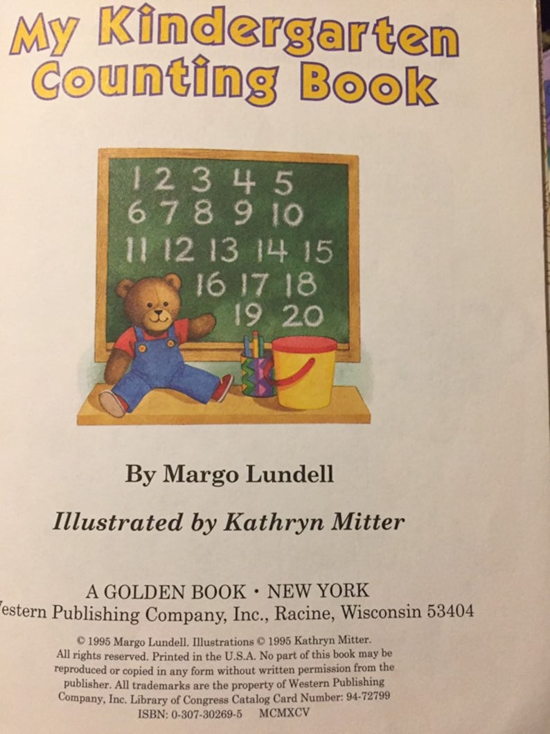 My Kindergarten Counting Book...little Golden Book...vintage Children's ...
