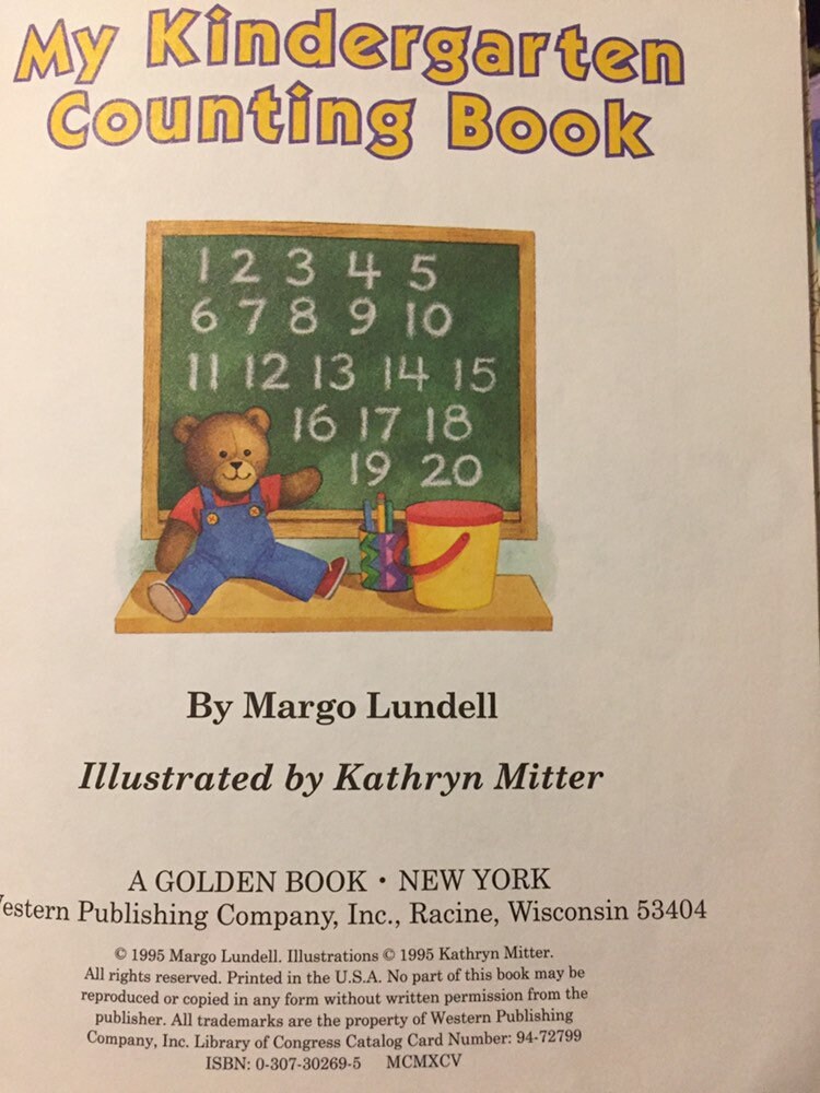 My Kindergarten Counting Book...little Golden Book...vintage Children's ...