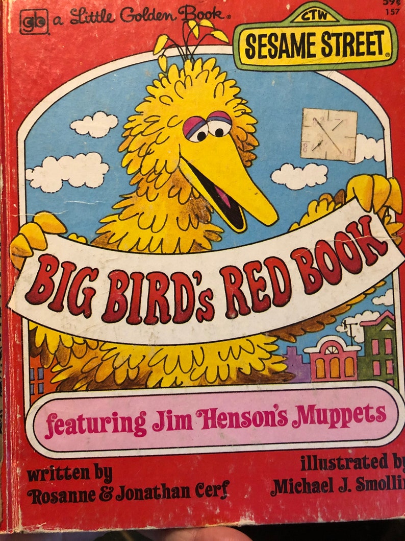 Big Bird's Red Book....vintage Children's Book.... Little Golden Book ...