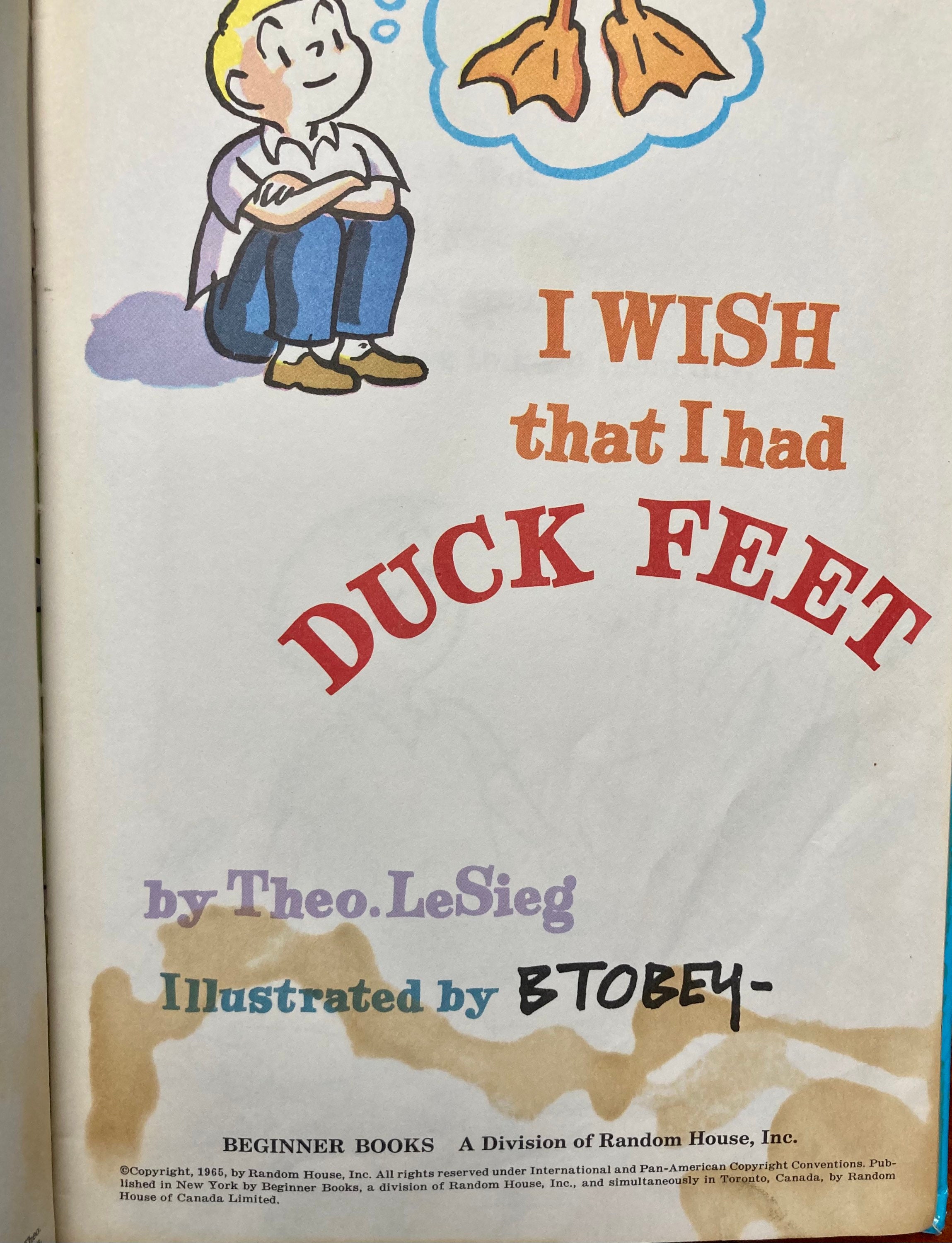 I Wish I Had Duck Feet by Dr.seuss Under the Name Theo. Lesieg and ...