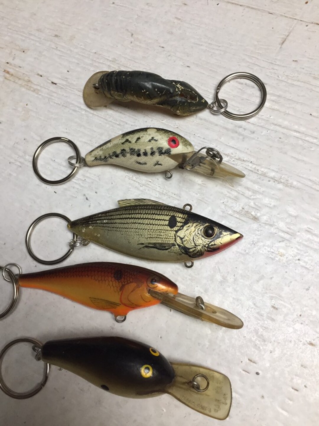 Vintage Fishing Lure Keychains....real Fishing Lures....cute Gift Idea ...