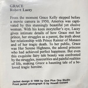 Grace by Robert Lacey.... Vintage Book...large Print Edition - Etsy