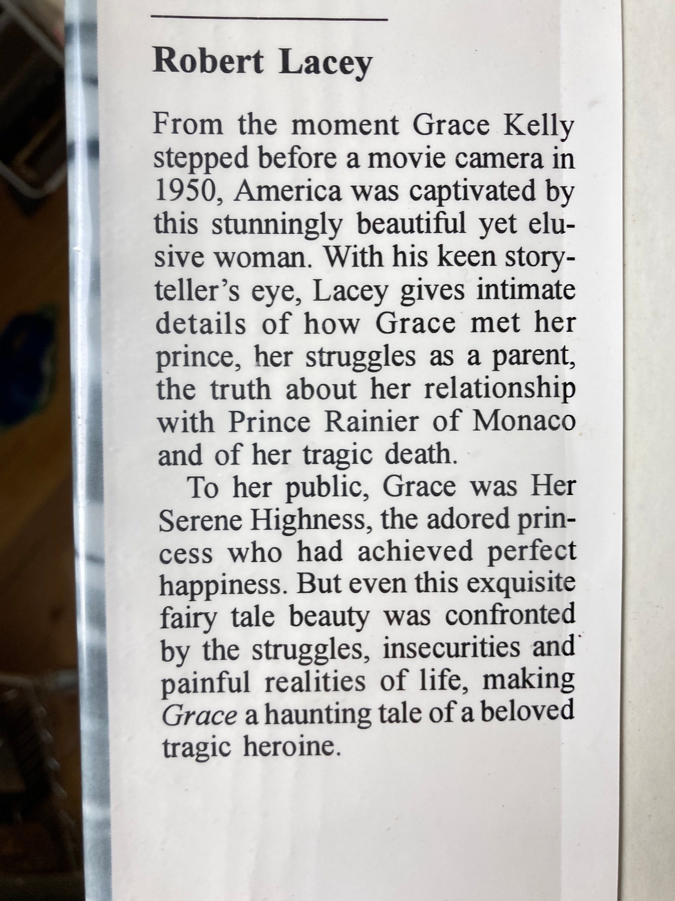 Grace by Robert Lacey.... Vintage Book...large Print Edition - Etsy