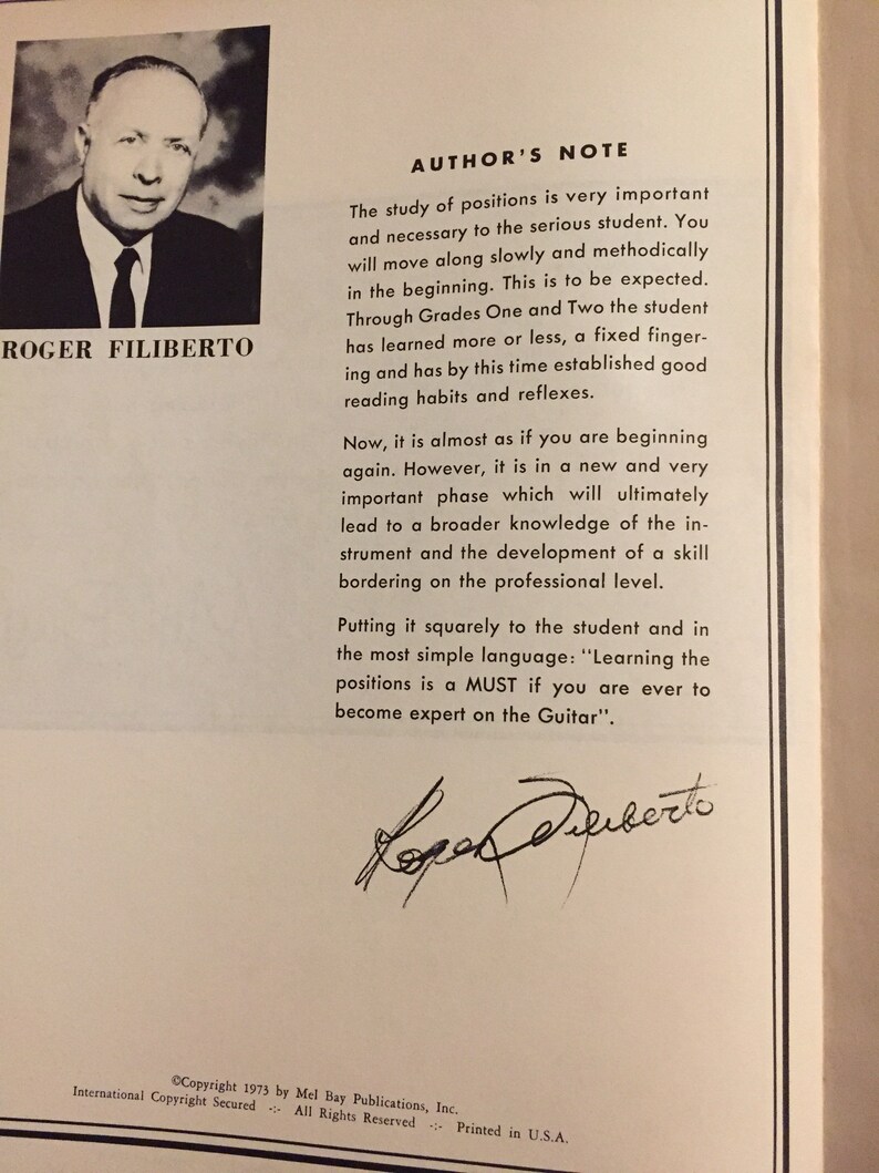 Mel Bay's Guitar Hand Position Studies by Roger Filiberto Music Book - Etsy