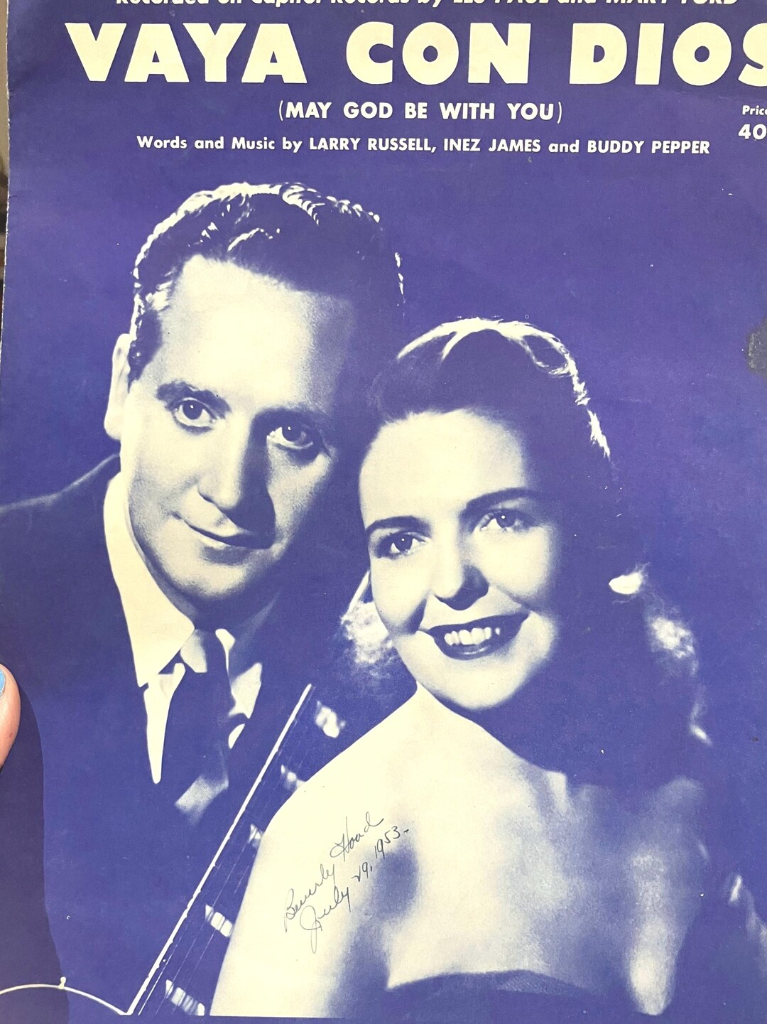 Vaya Con Dios (may God Be With You) Sheet Music by Larry Russell, Inez ...