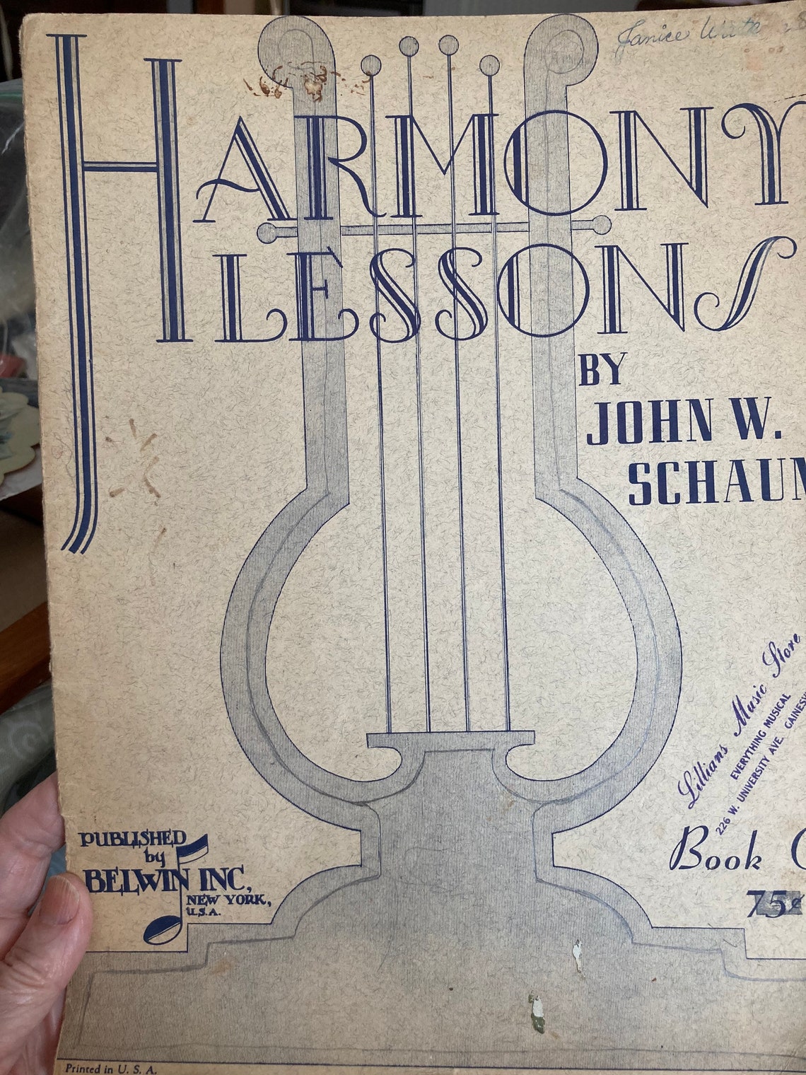 Harmony Lessons Book One by John W. Schaum....music - Etsy