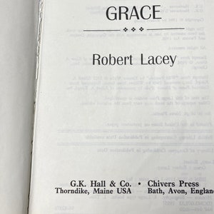 Grace by Robert Lacey.... Vintage Book...large Print Edition - Etsy