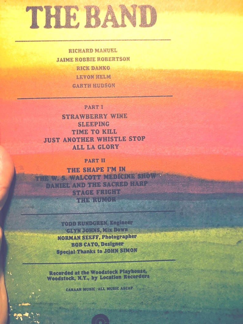 The Band "stage Fright" LP Music Album....classic Rock Vinyl....vintage ...