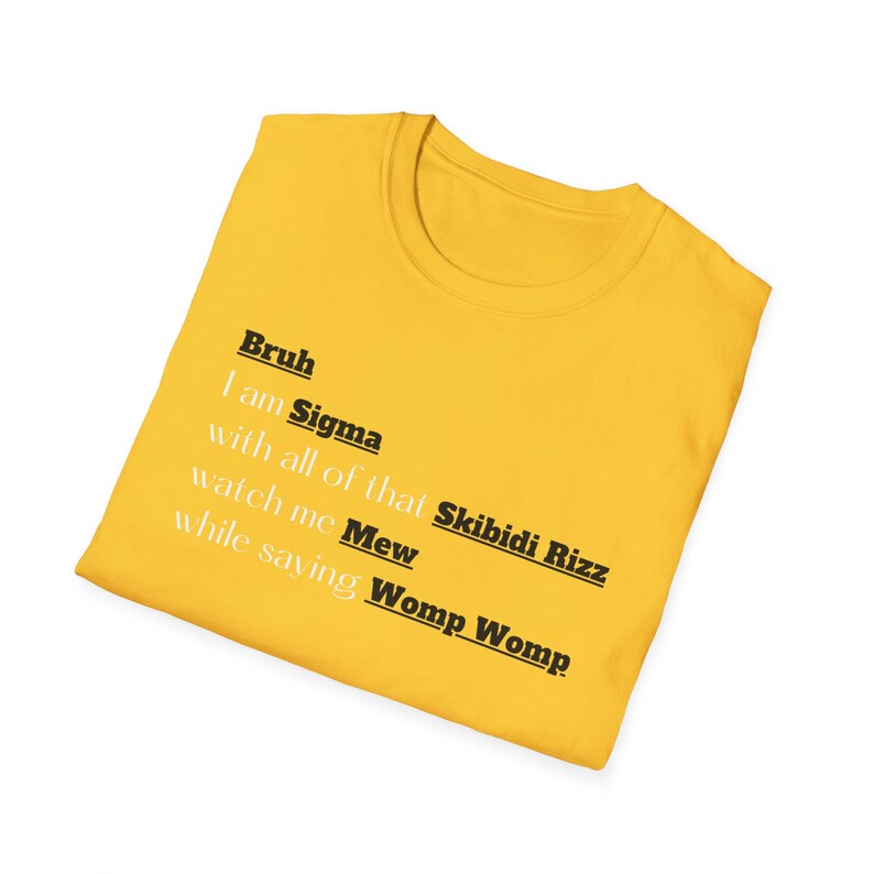 Bruh, Skibidi Rizz, Sigma, Mew, Womp Womp, Teen Shirt, Teacher Shirt ...