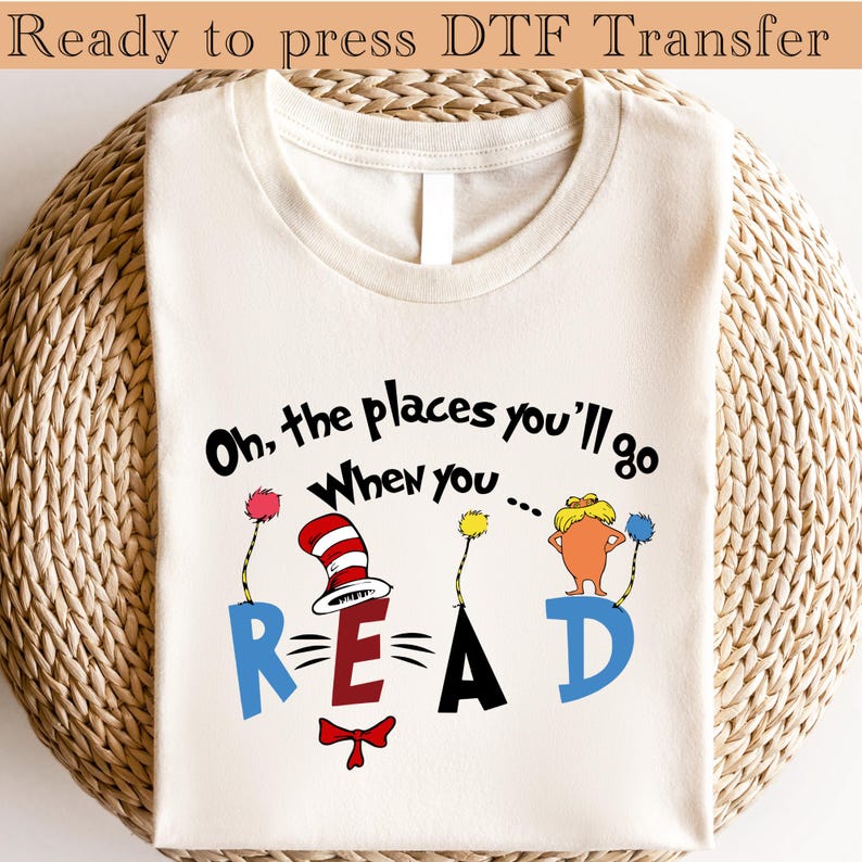 Dr Seuss Day DTF Transfer, Cartoon Characters, Read Across America - Etsy