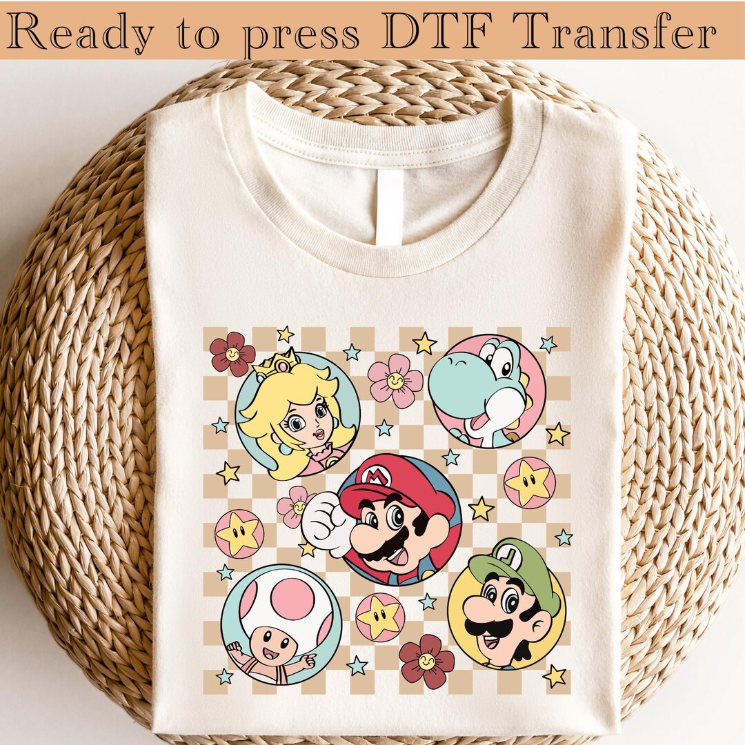 Super Mario Character DTF Transfer, Super Mario Dtf, Super Mario ...