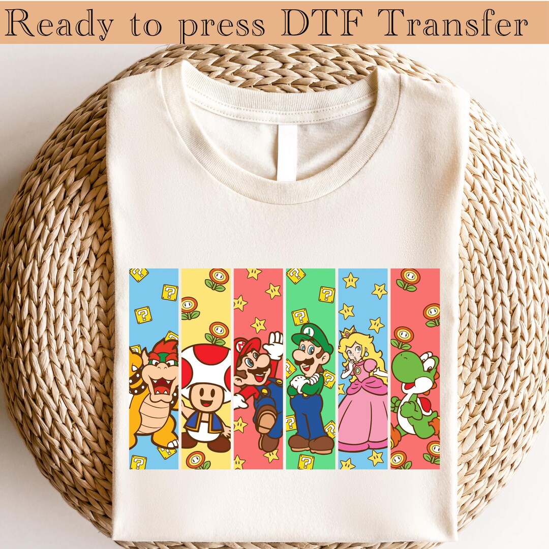 Super Mario Family DTF, Super Mario Character Ready to Press, Super ...