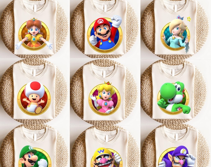 Super Mario Family Birthday Girl DTF, Super Mario Character Dtf,super ...