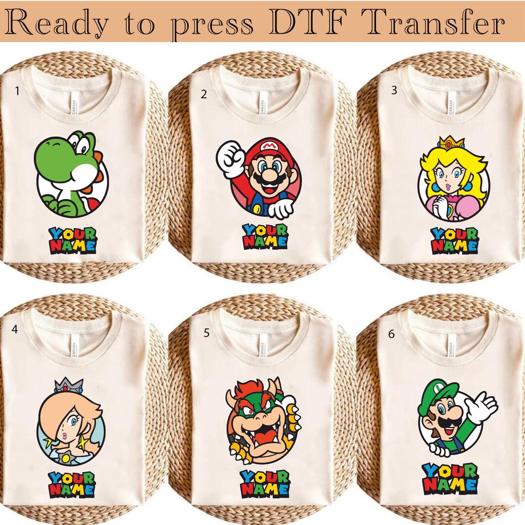 Personalized Super Mario DTF Transfer, Super Mario Custom Dtf, Super ...