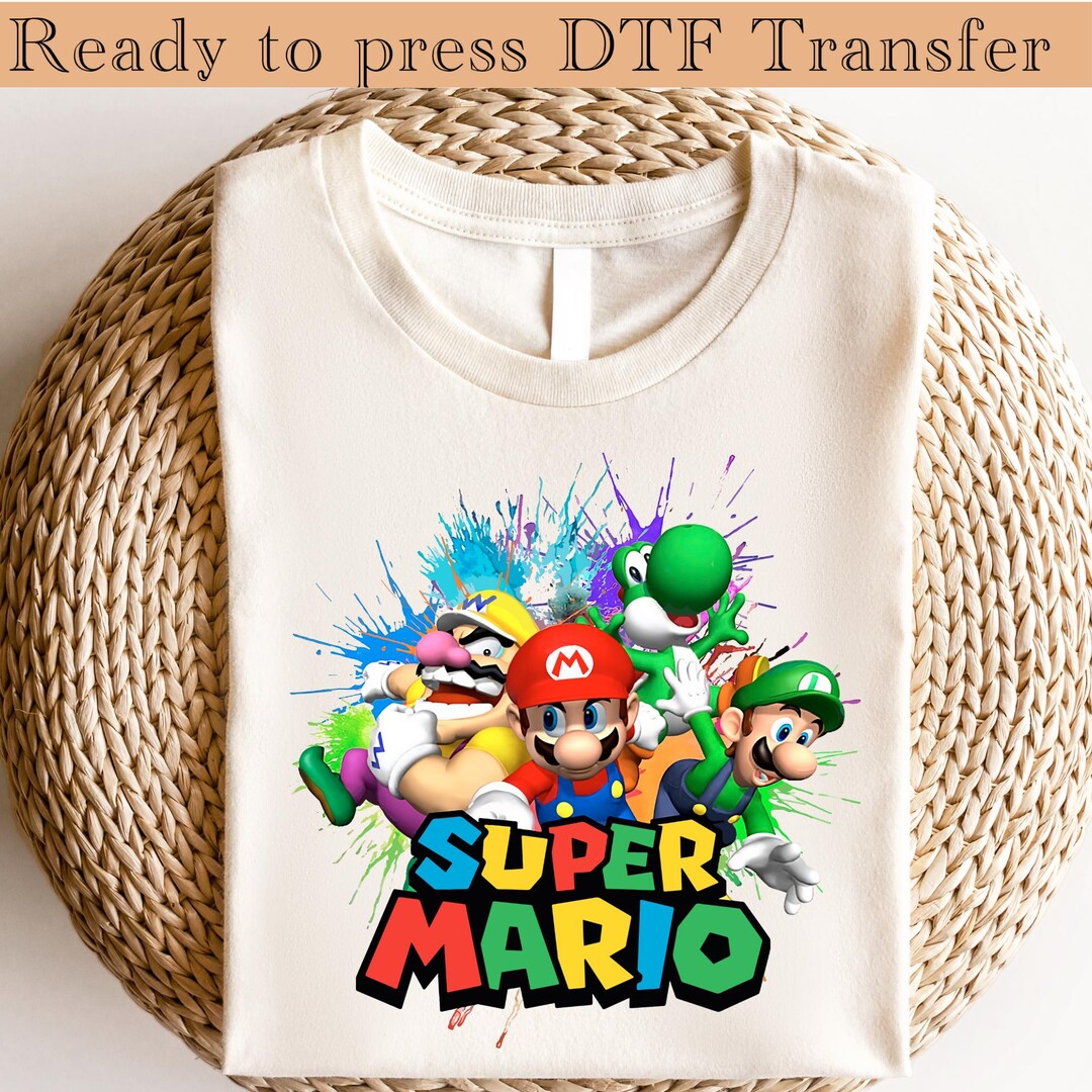 Super Mario Family DTF, Super Mario Character Ready to Press, Super ...