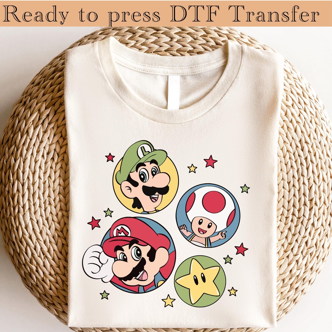 Super Mario Character DTF Transfer, Super Mario Dtf, Super Mario ...