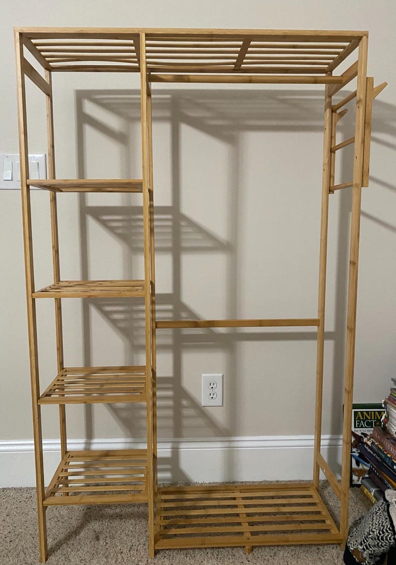 Bamboo Clothes Rack With 7 Tier Storage Multifunctional Plant Stand - Etsy