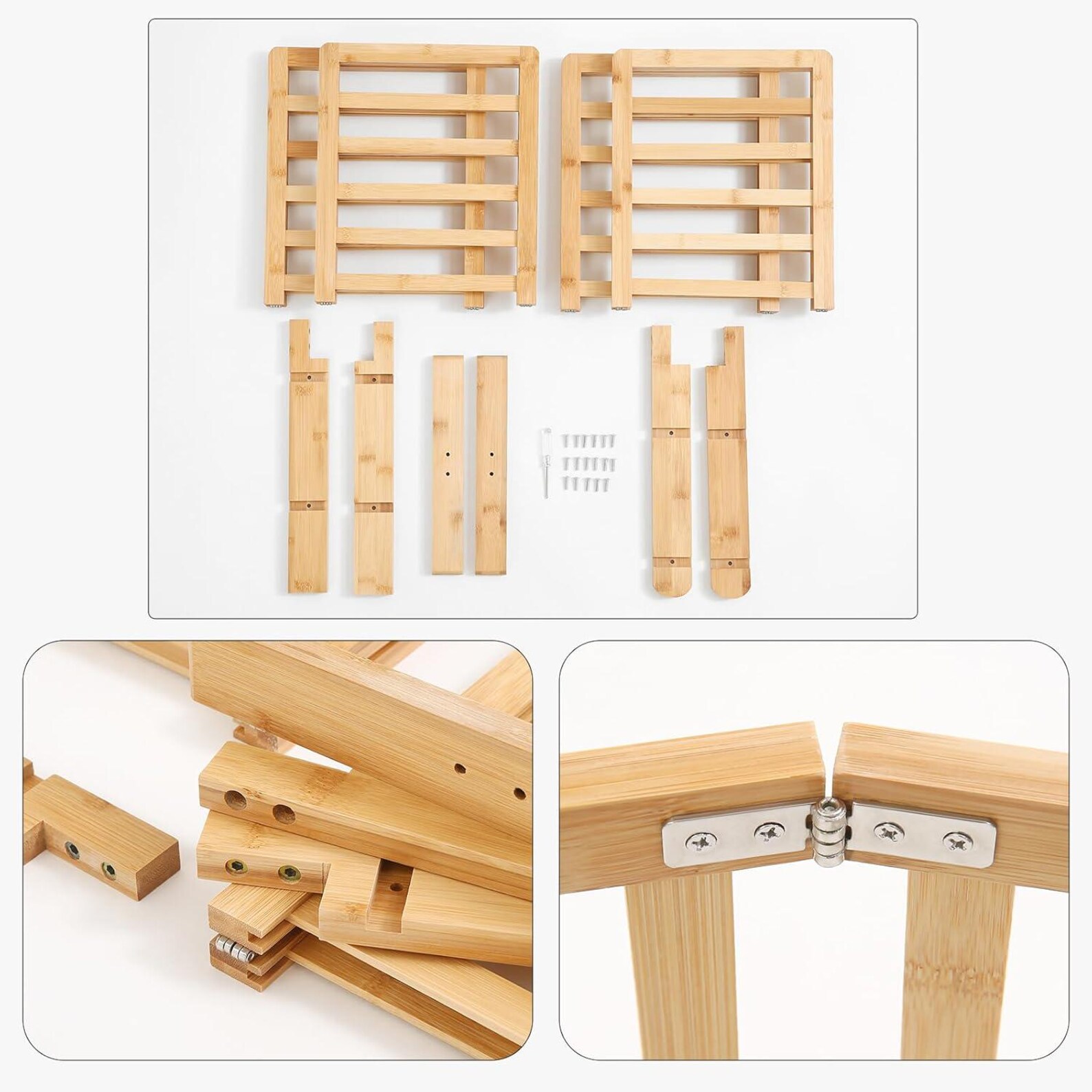 Bamboo Shoe Rack 4 Tier, Thick Wooden Free Standing Shoe Shelf ...