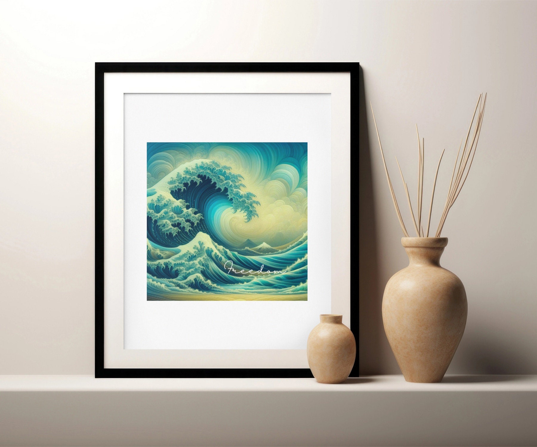 Wave Freedom Printable Digital Art Print, Inspiring Spiritual Décor ...