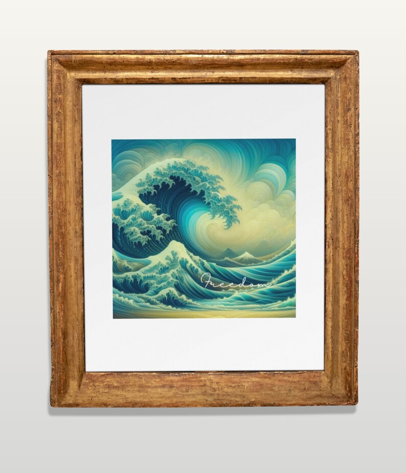 Wave Freedom Printable Digital Art Print, Inspiring Spiritual Décor ...