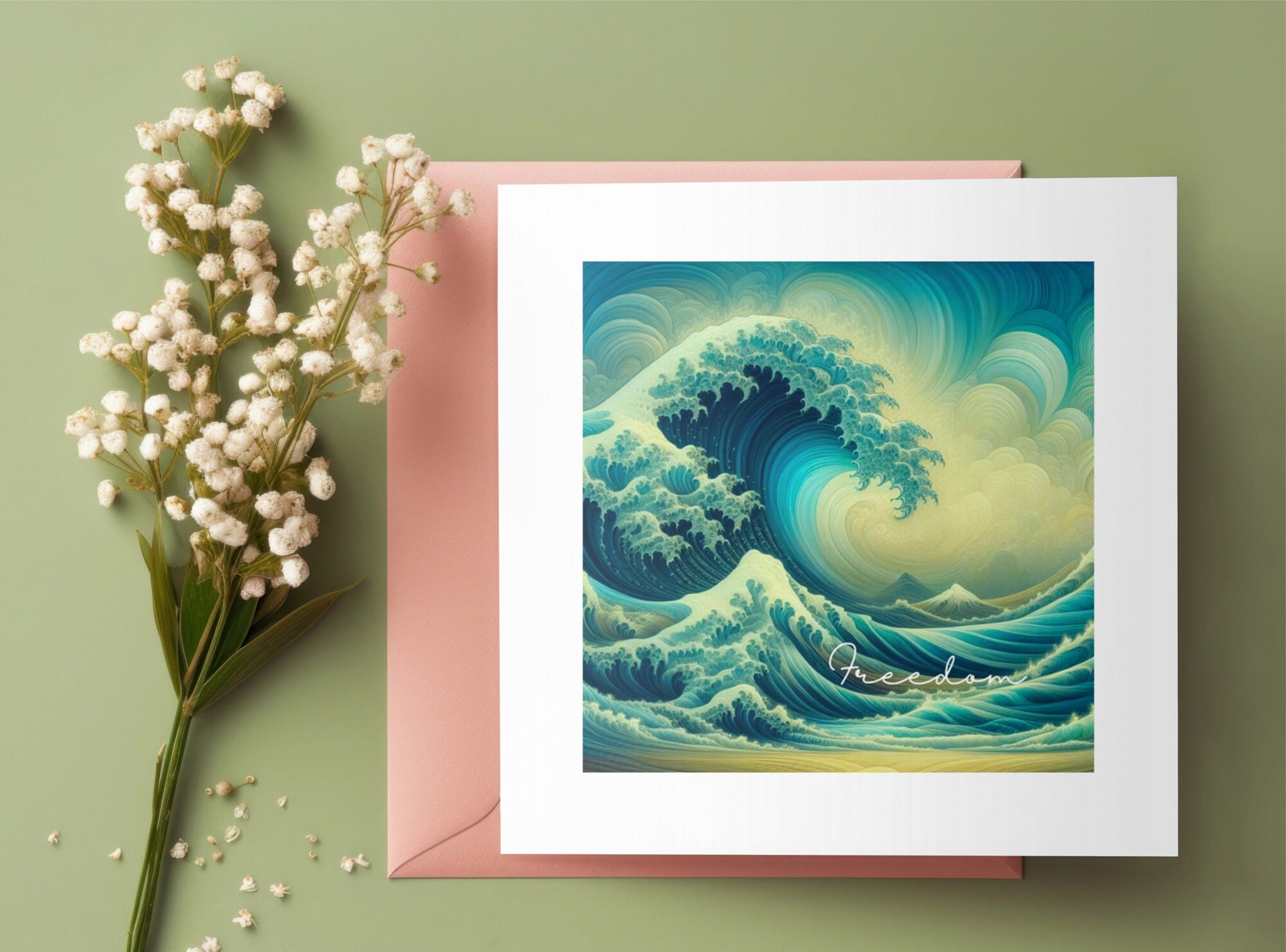 Wave Freedom Printable Digital Art Print, Inspiring Spiritual Décor ...