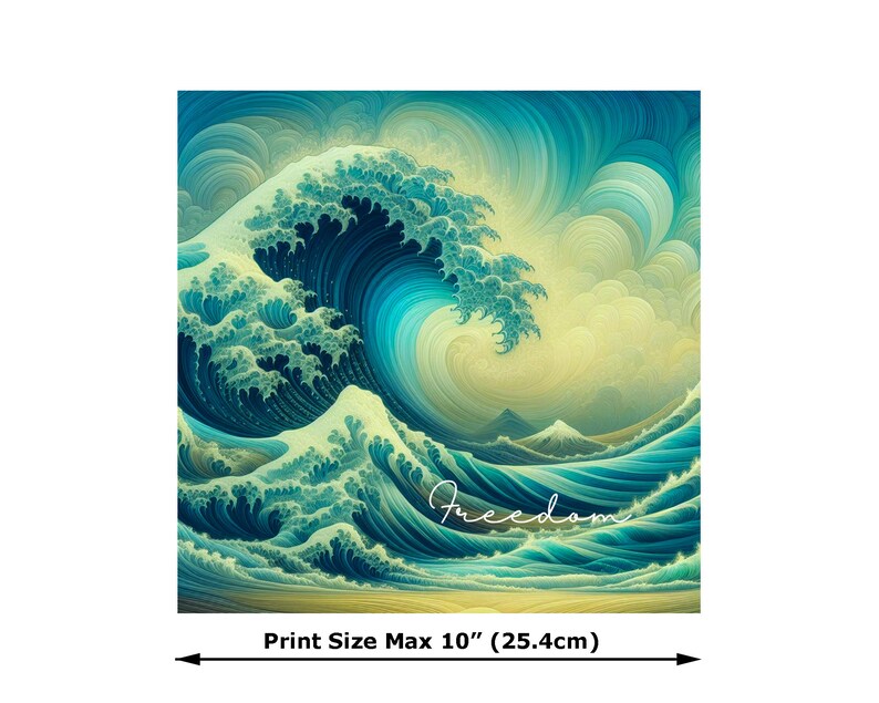 Wave Freedom Printable Digital Art Print, Inspiring Spiritual Décor ...