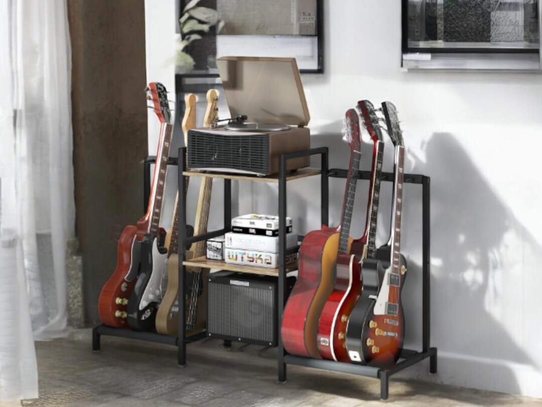 3-tier Guitar Stand and Rack With 4 Holders Guitar Organizer & Storage ...
