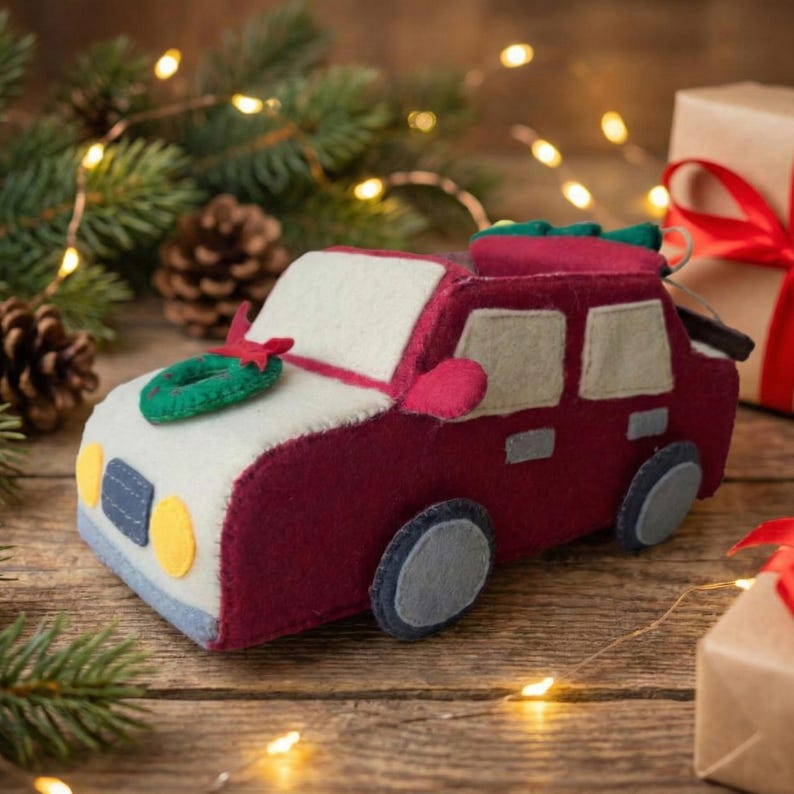 Christmas Felt Car Pattern PDF – Easy Hand Sewing Tutorial for Dolls 15 ...